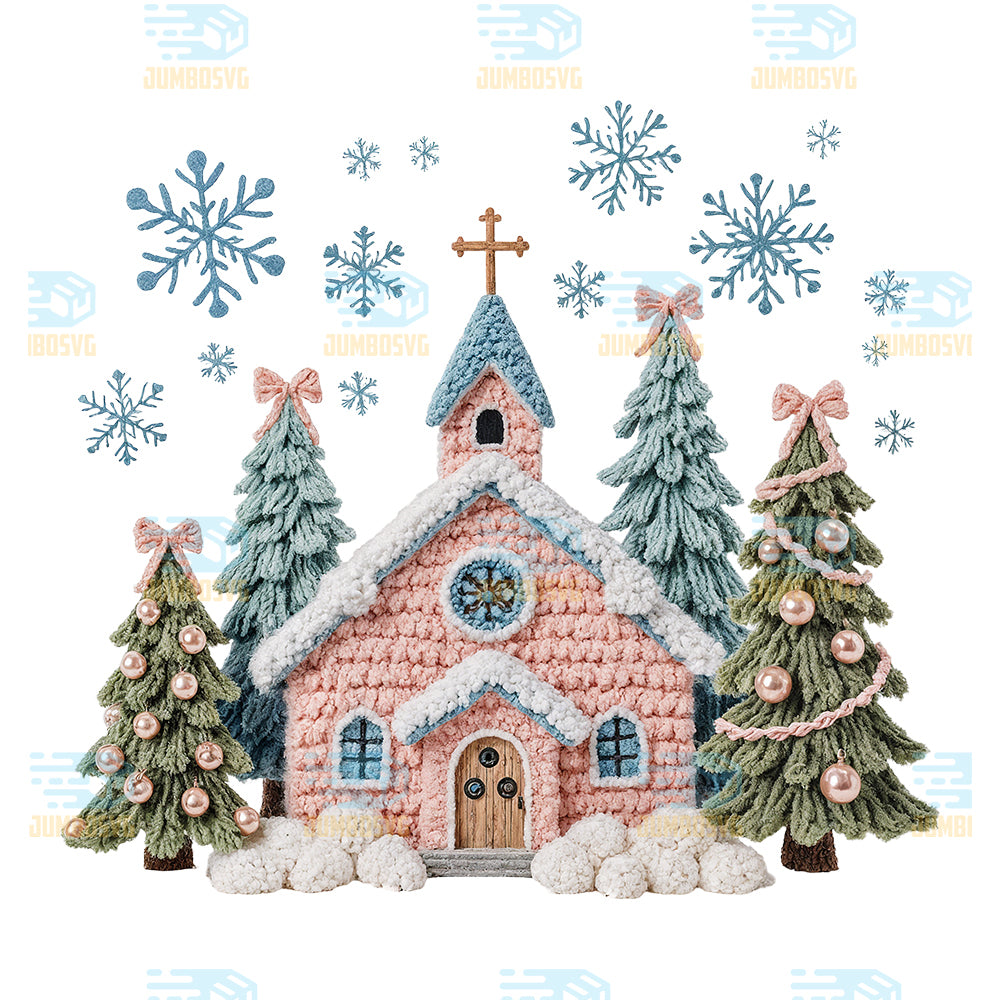 Latch Hook Yarn Crochet Church Christmas Png, Preppy Christian Christm ...