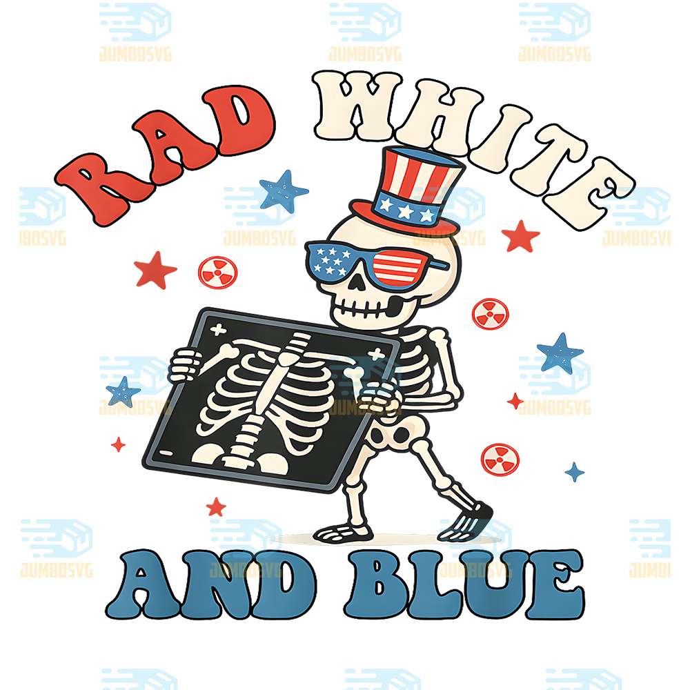 Rad White And Blue Skeleton Radiology Patriotic Png – JUMBOSVG