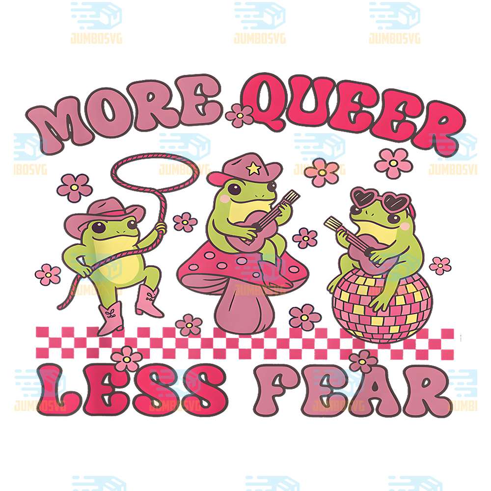 Retro More Queer Less Fear Cute Frog Gay Cowboy LGBTQ Pride Png – JUMBOSVG