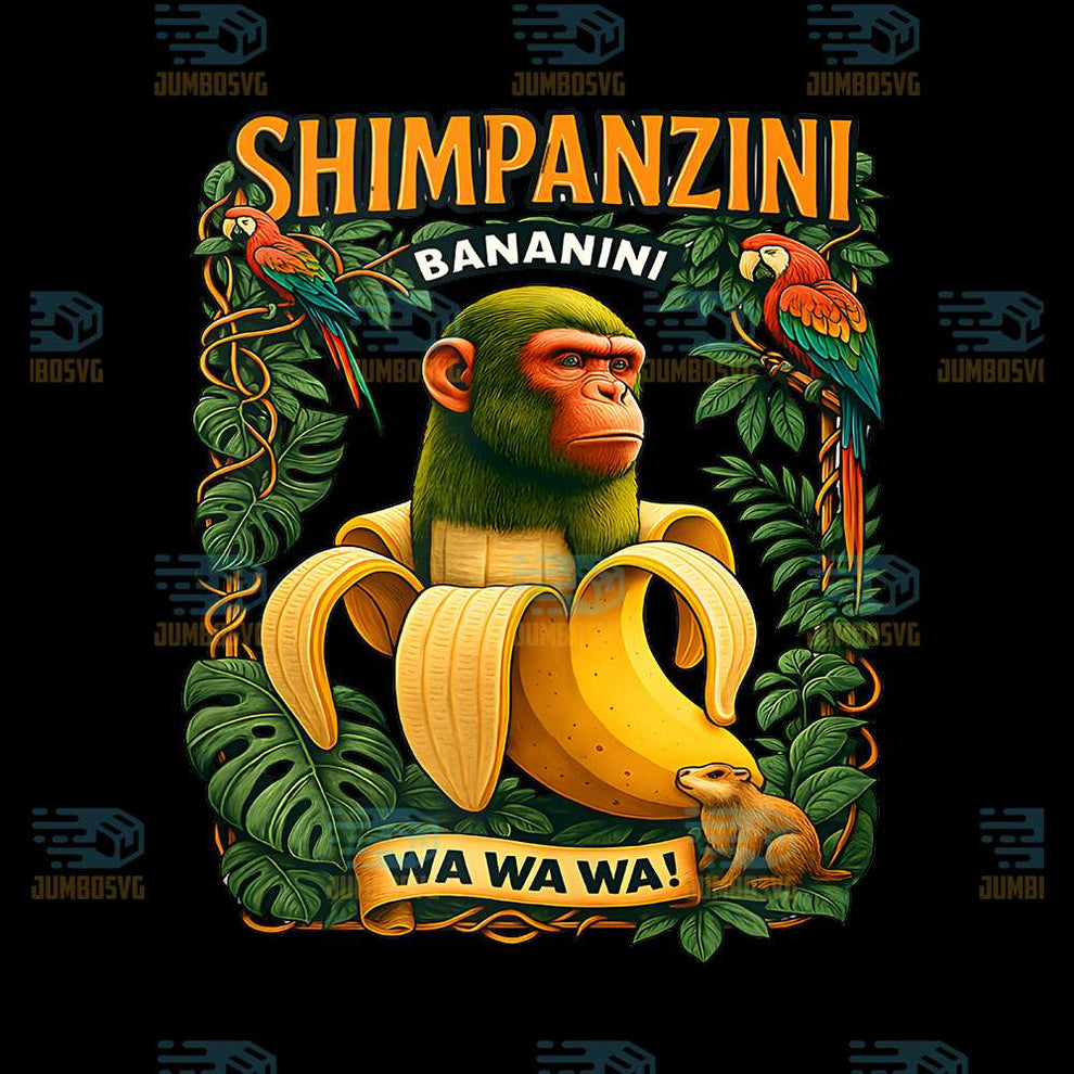 Shimpanzini Bananini Italian Brainrot Chimpanzee And Banana Png – JUMBOSVG