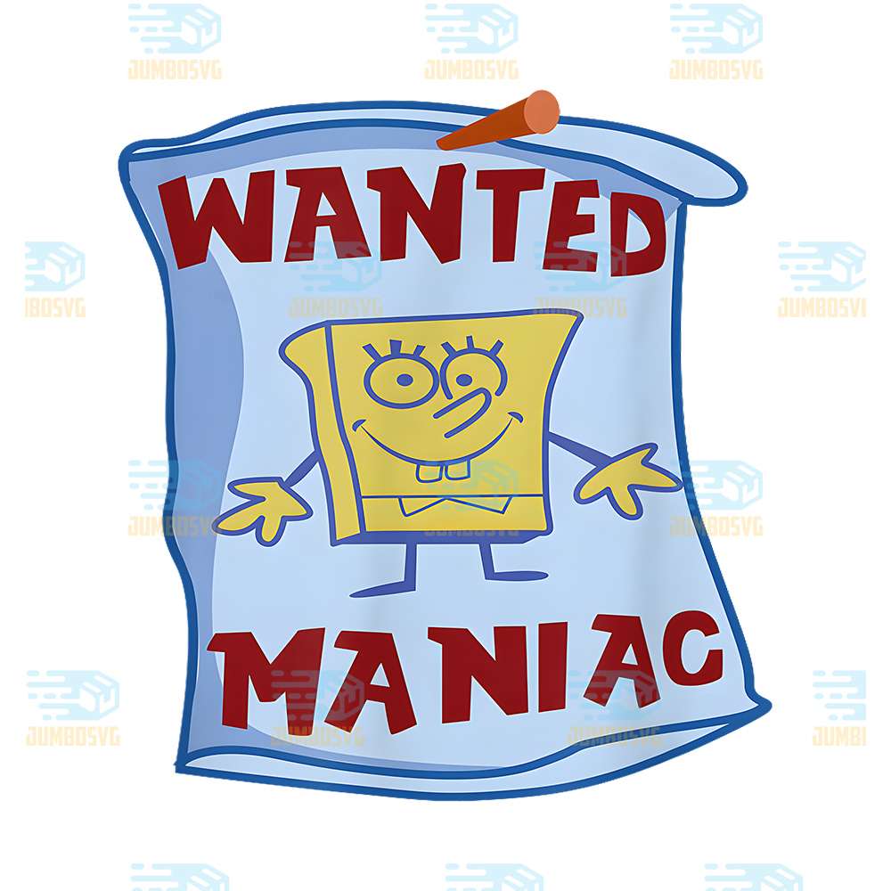 SpongeBob SquarePants Wanted Maniac Png – JUMBOSVG
