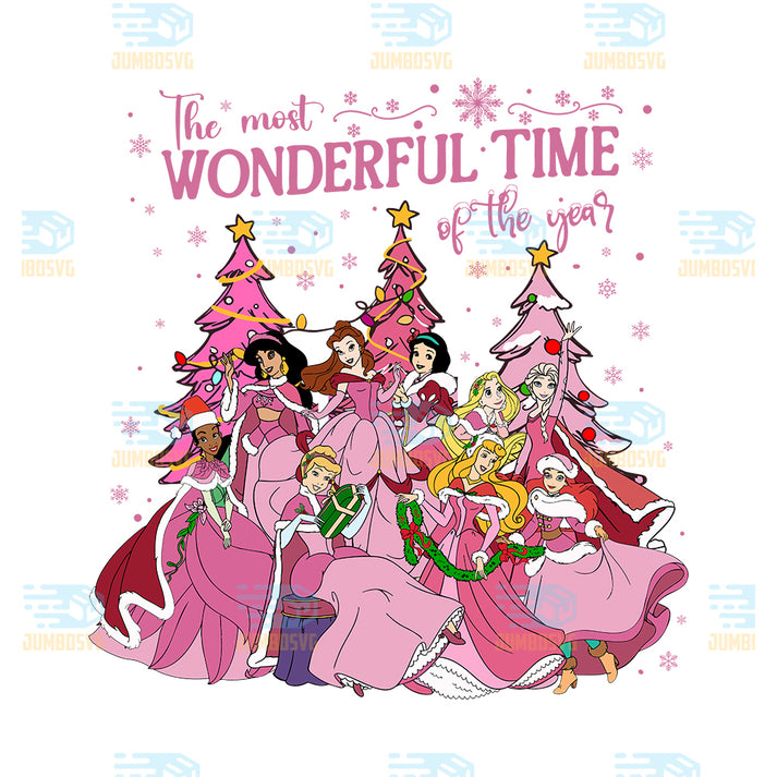 The Most Wonderful Time Pink Princess Christmas Svg – JUMBOSVG