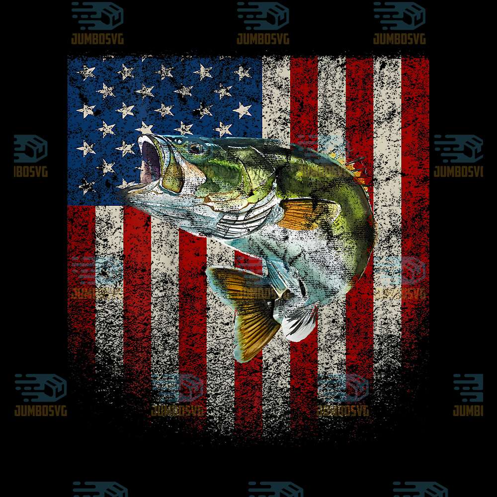 American Flag Bass Fish Fishing Png – JUMBOSVG