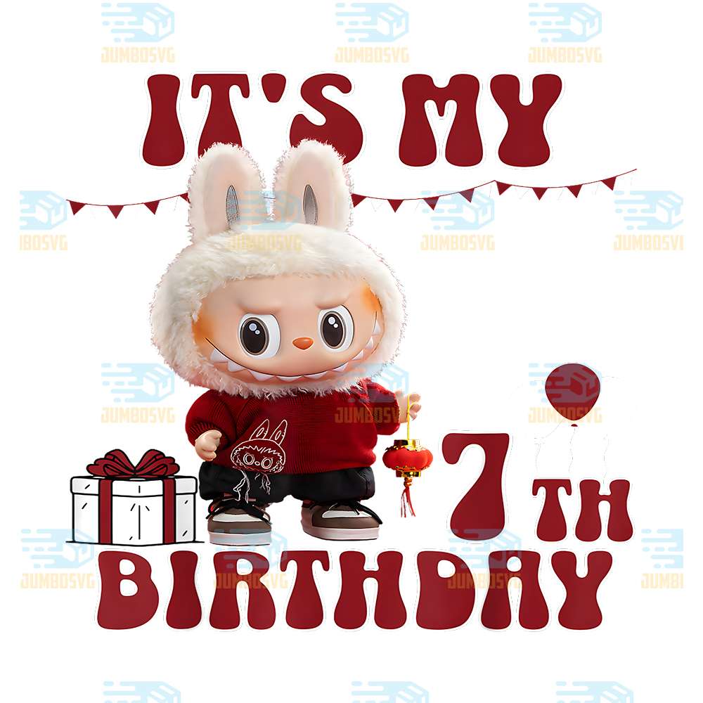 it's My 7th Birthday Groovy Birthday Labubu Png – JUMBOSVG