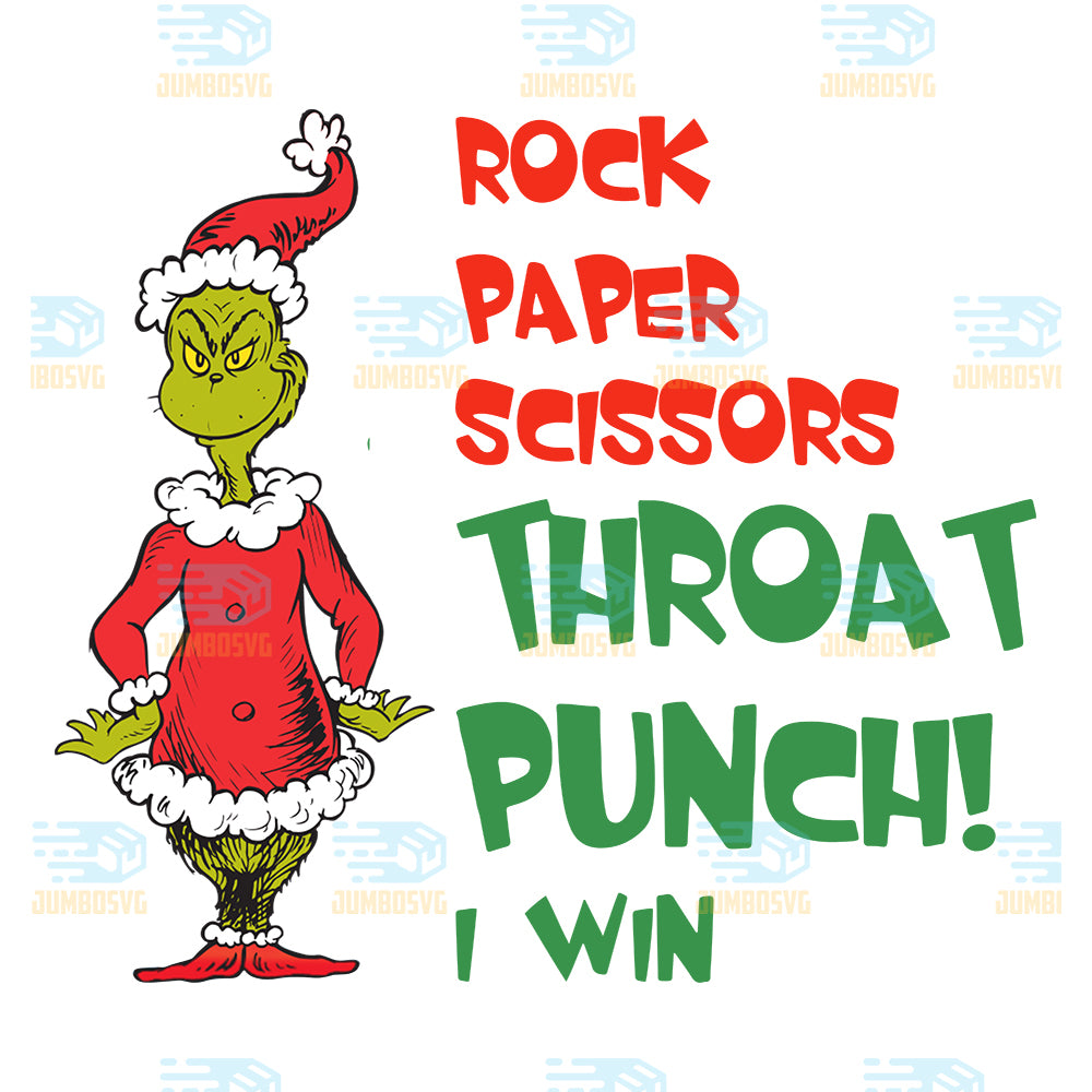 Rock Paper Scissors Throat Punch! I Win Grinch Christmas Png – JUMBOSVG